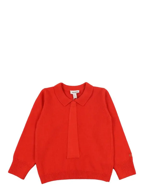 MINI RODINI Knitted Tie Sweater - Red