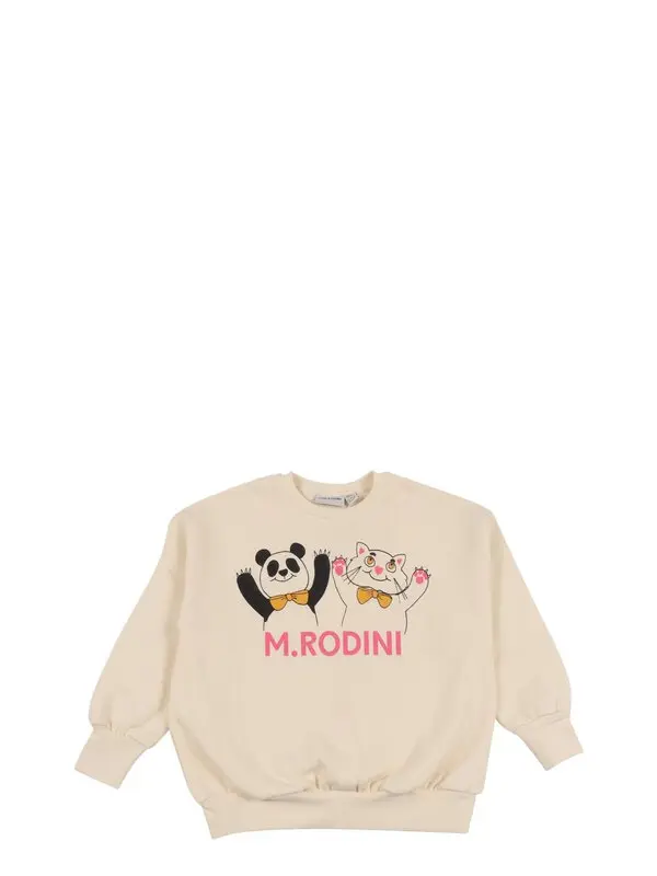 MINI RODINI Panda And Cat Sweatshirt - White