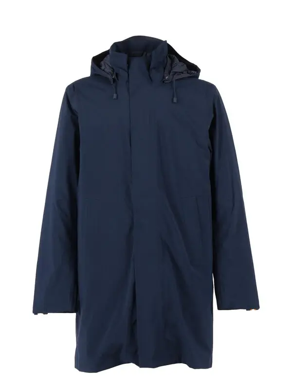 K-WAY Bonded Padded 3/4 Length Coat - Blu
