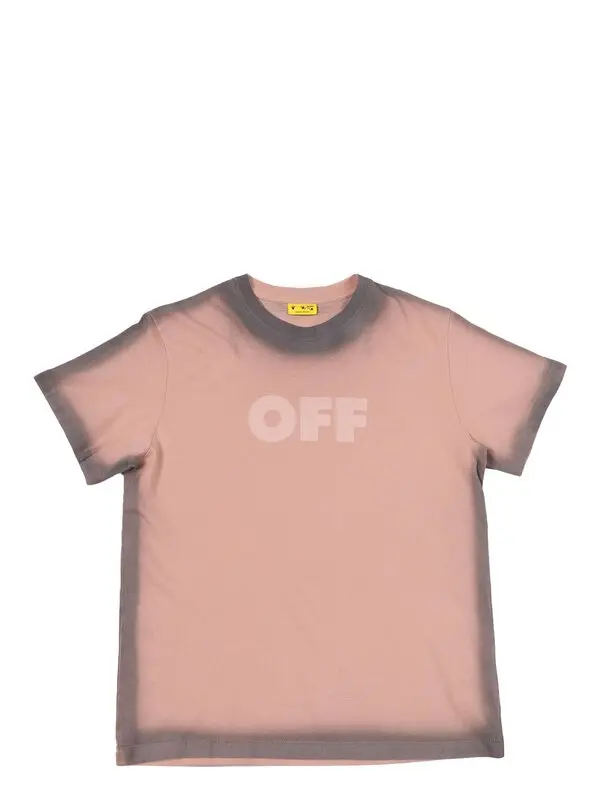 Off-White Garment Dyed Spray Tee - Red