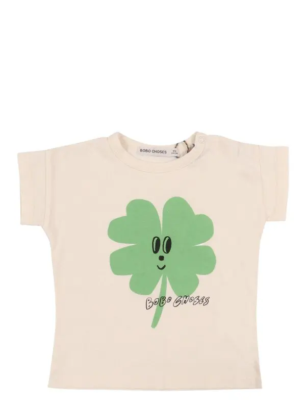 BOBO CHOSES Lucky Clover T-shirt - White