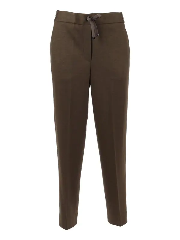 CIRCOLO 1901 Carrot C. Wv/ws Trousers - Green