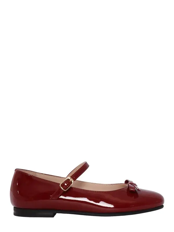 IL GUFO Leather Ballerina Mary Janes - Red