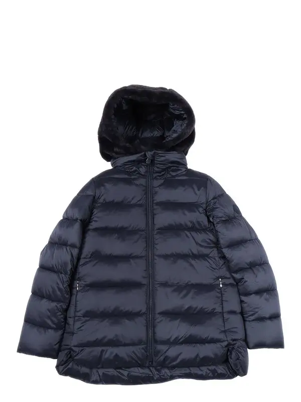 SAVE THE DUCK Faye Coat With Fur Hood - Blu