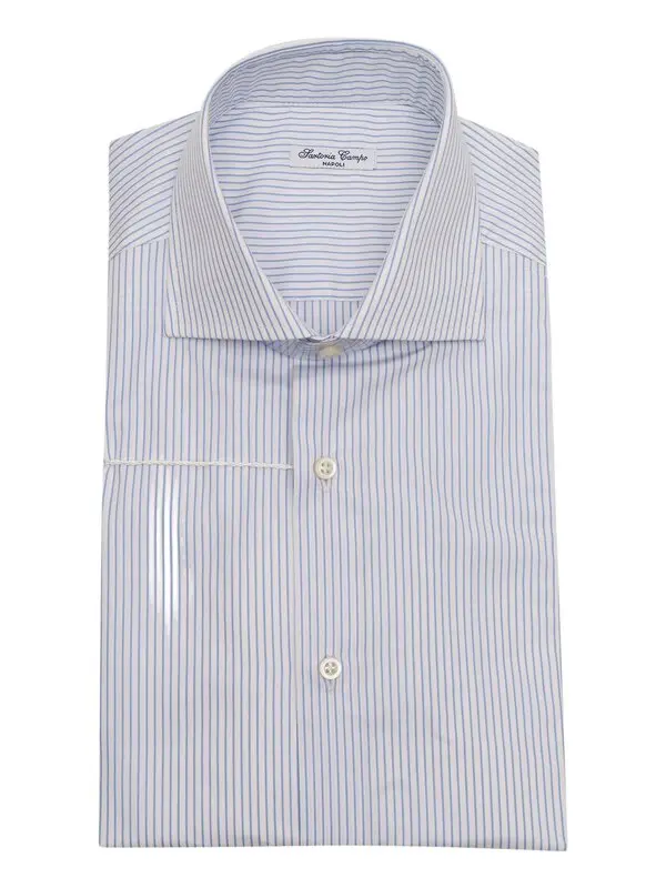 SARTORIA DEL CAMPO SONRISA Striped Dress Shirt - Blue