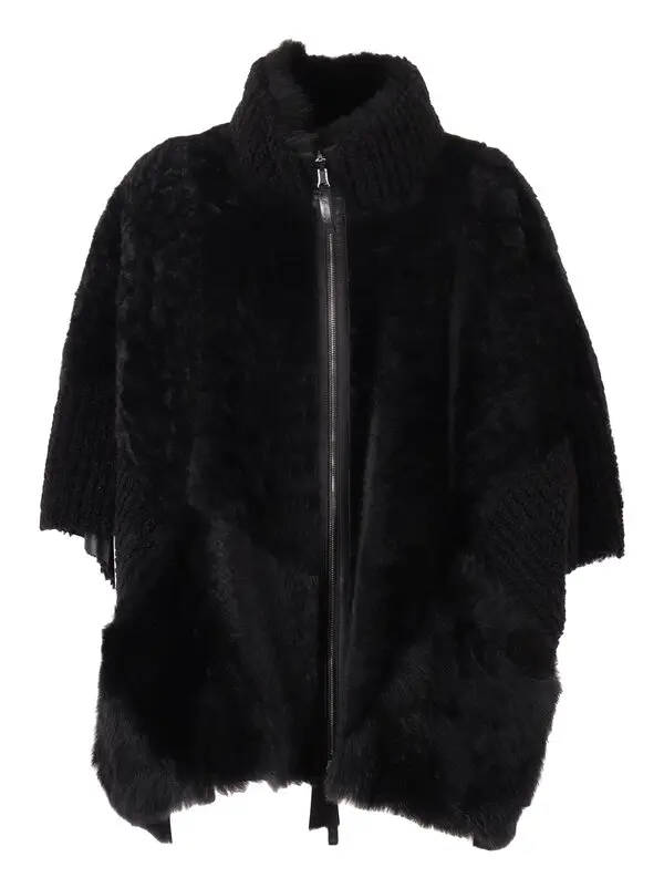 DIEGO M Nappa Cape With Toscana Details - Red