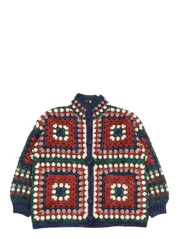 MISHA & PUFF Crochet Big Square Jacket - Blu