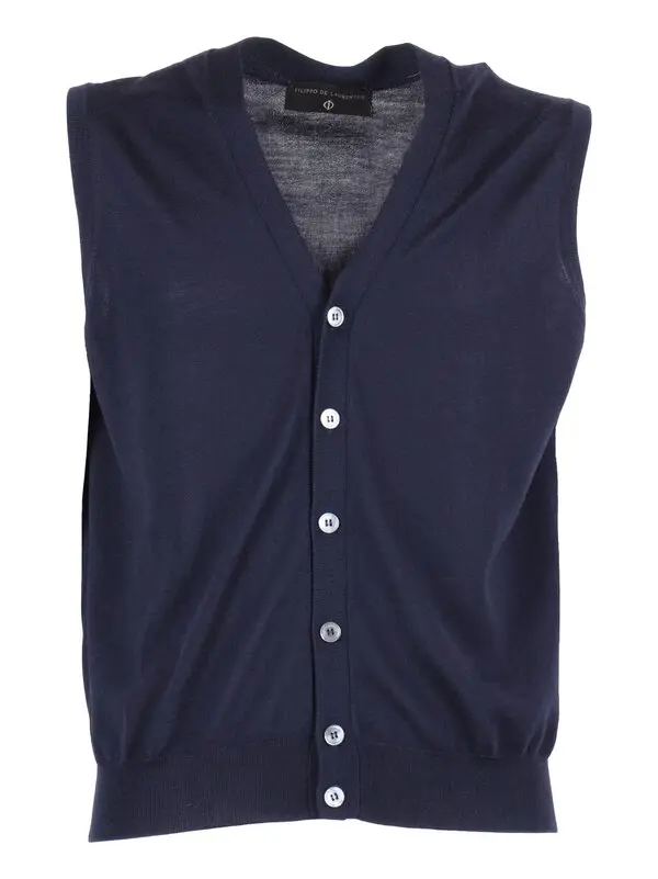 PHI FDL Merino Gilet - Blu