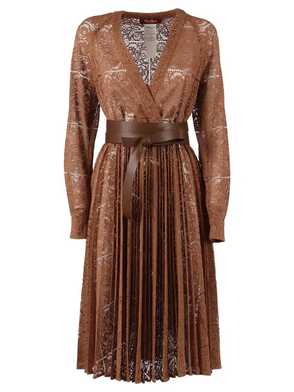 Max Mara Abito With Belt - Red