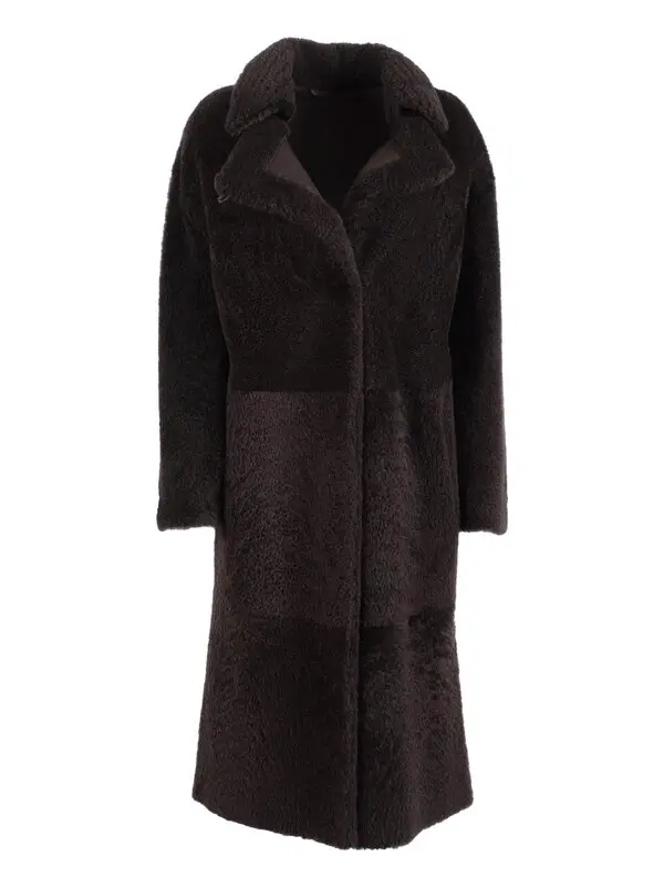 DIEGO M Nappa Leather Coat With Laser-cut Inserts - Red