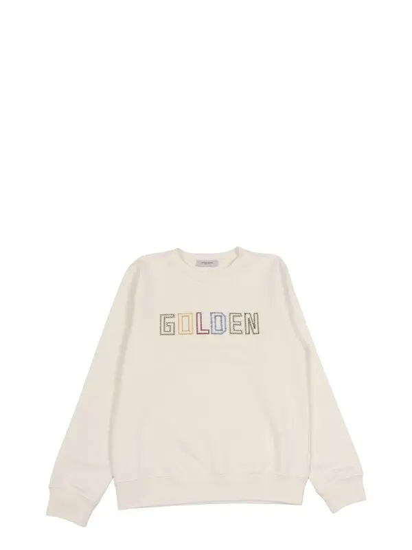 GOLDEN GOOSE Crew Neck Fleece Sweatshirt - White