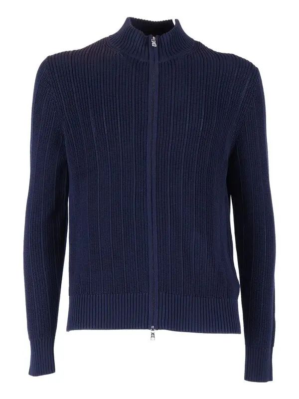 BALLANTYNE Full Zip Cardigan - Blu