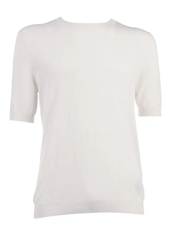 BALLANTYNE Short Sleeve Pullover - White