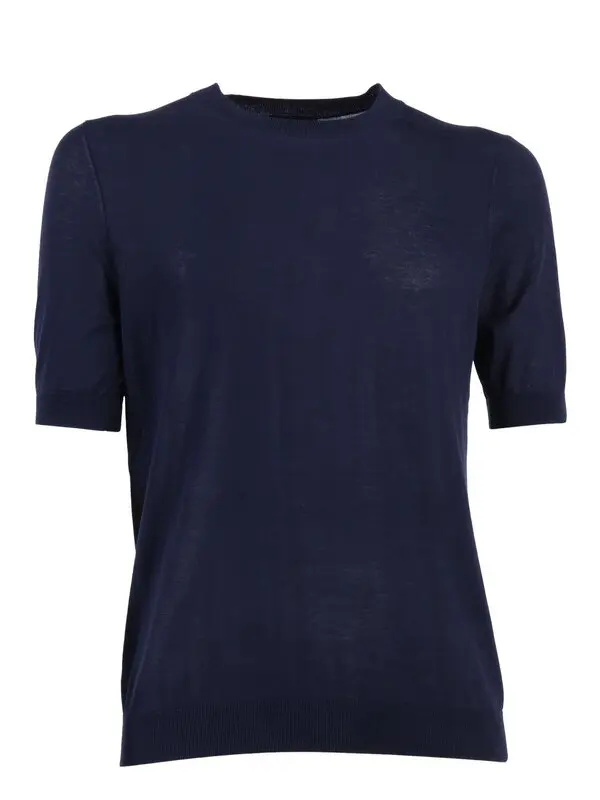 BALLANTYNE Short Sleeve Pullover - Blu