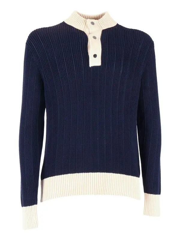 BALLANTYNE Half-buttoned Pullover - Blu