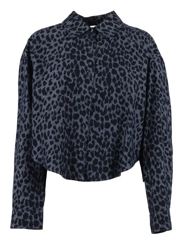 Aspesi Animal Print Button-down Shirt - Blu