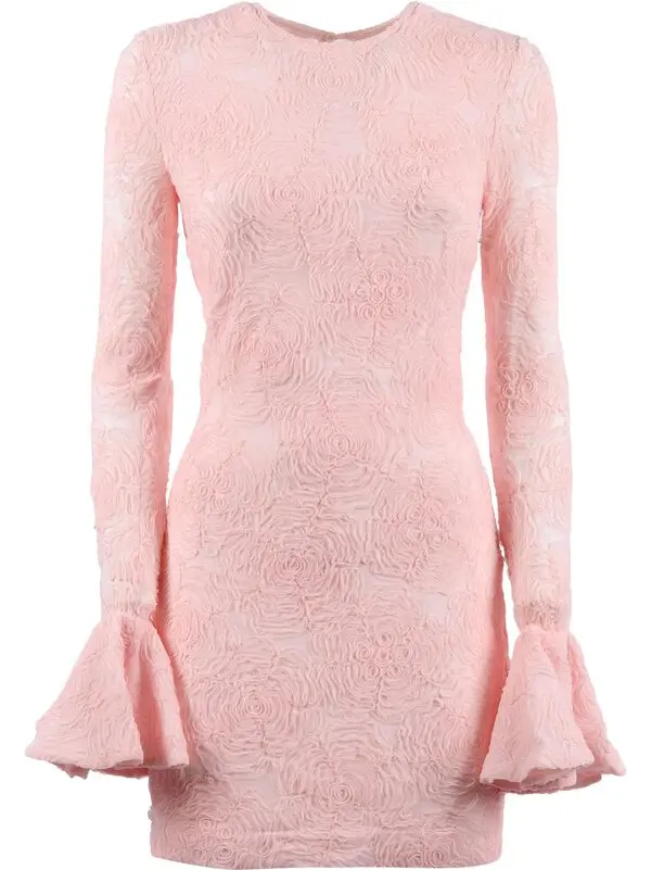 ROTATE BY BIRGER CHRISTENSEN Mesh Frill Mini Dress - Red