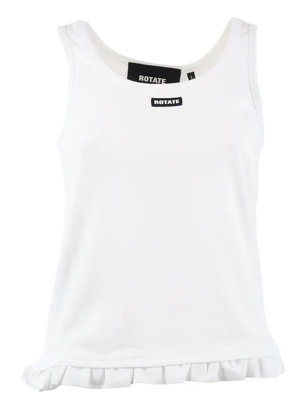 ROTATE BY BIRGER CHRISTENSEN Ruffle Hem Tank Top - White
