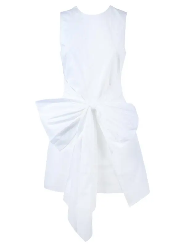 ROTATE BY BIRGER CHRISTENSEN Sleeveless Dress With Bow - White