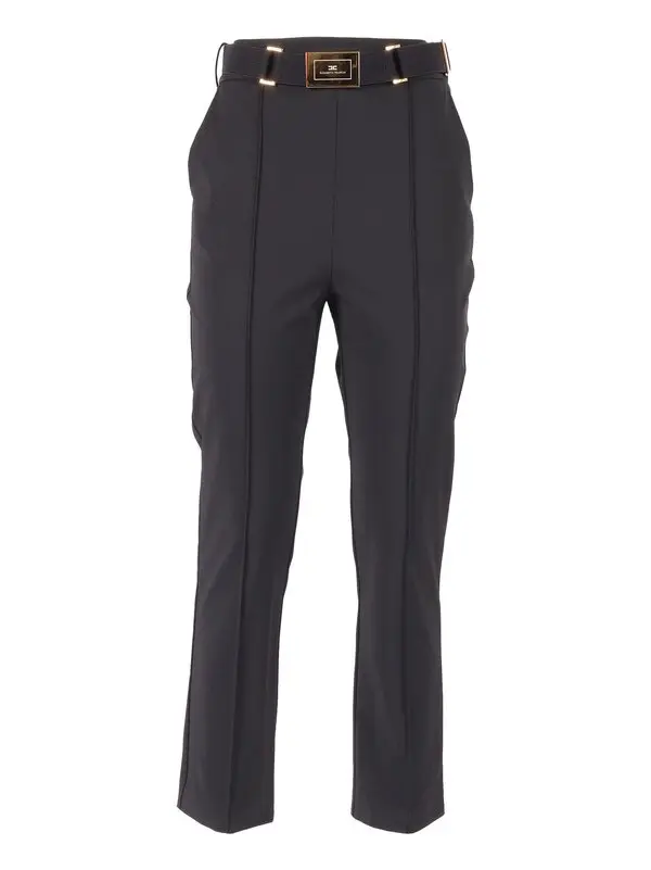 Elisabetta Franchi Trousers With Belt - Red