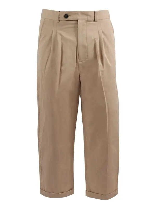 DR�LE DE MONSIEUR Cropped Pleated Cotton Trousers - Other