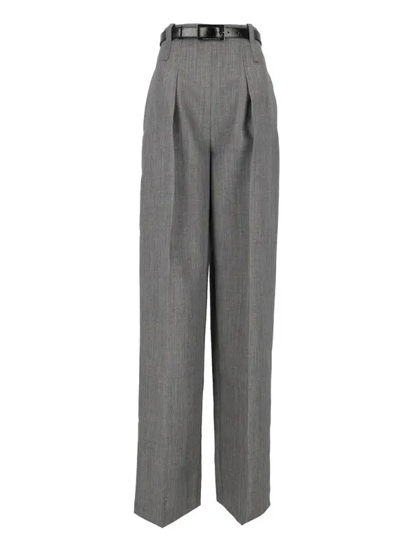 Elisabetta Franchi Trousers With Belt - Grey