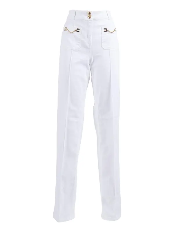 Elisabetta Franchi Mod. Jeans Trousers - White
