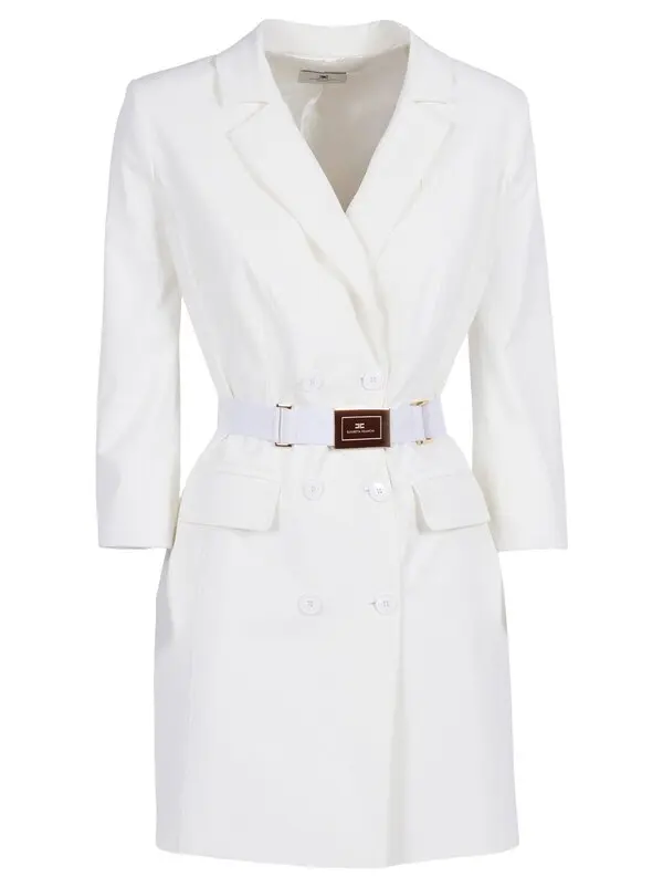 Elisabetta Franchi Dress With Belt - White