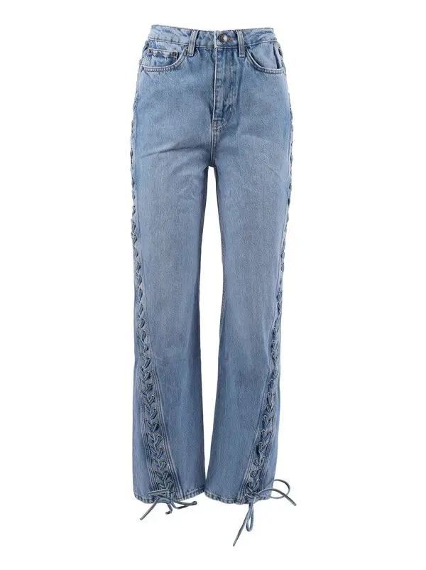 ROTATE BY BIRGER CHRISTENSEN Twisted Lacing Jeans - Blu
