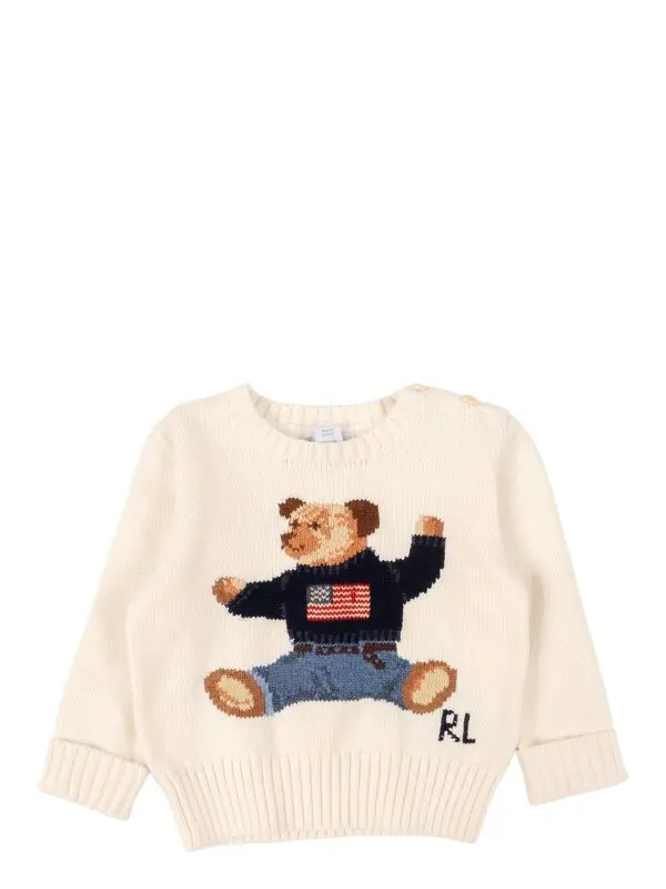 Polo Ralph Lauren Bear Print Sweater - White