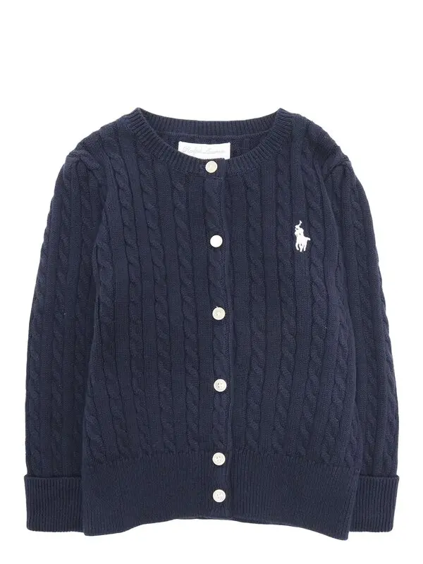 Polo Ralph Lauren Mini Cable Knit Cotton Cardigan - Blu