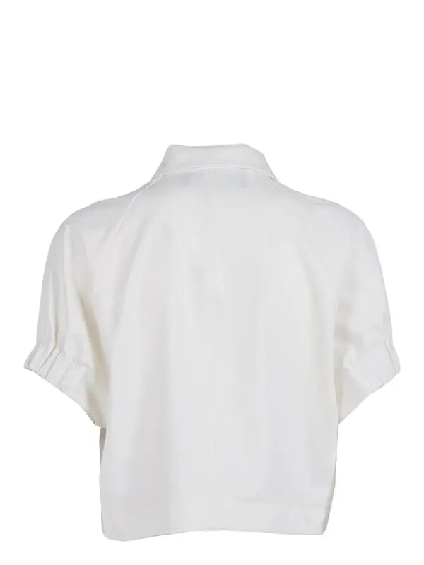 Fabiana Filippi Cropped Double Breasted Jacket - White