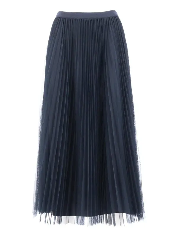 Fabiana Filippi Ampla Tulle Pleated Skirt - Blu