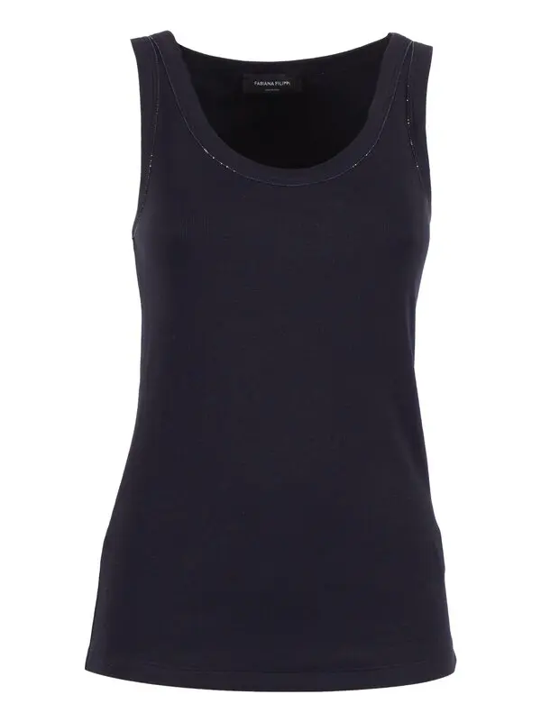 Fabiana Filippi Ribbed Jersey Tank Top - Blu