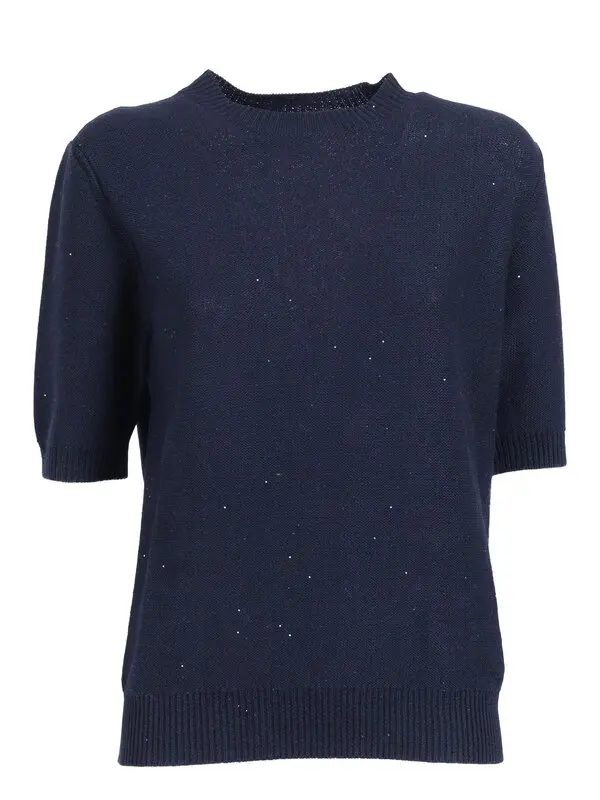 Fabiana Filippi Short-sleeve Linen Top - Blu