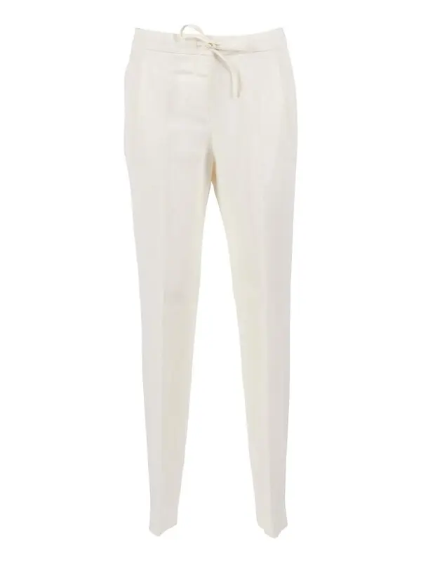 Fabiana Filippi Jogging Pants With Pints In Viscose Linen Blend - White