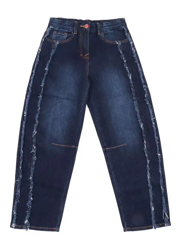 Monnalisa Patchwork Denim Jeans - Blu