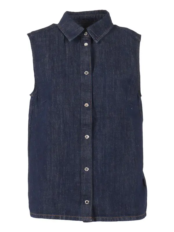 7 For All Mankind Sleeveless Shirt - Blu