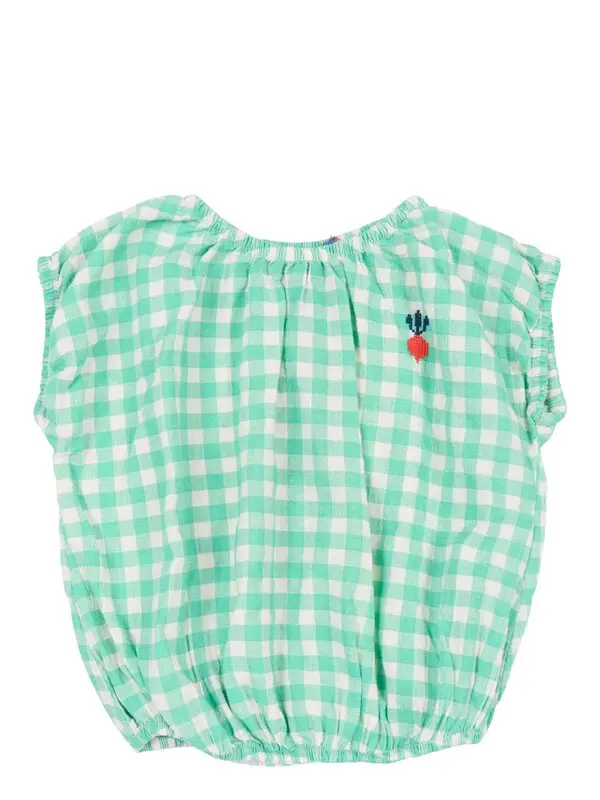 BOBO CHOSES Pixel Sugar Beet Vichy Woven Blouse - Green