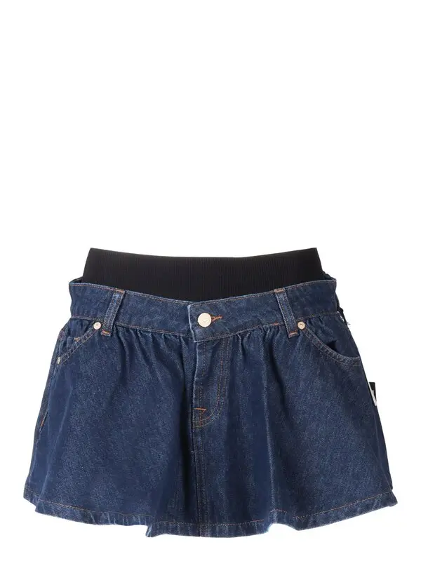 7 For All Mankind Banded Mini Skirt - Blu