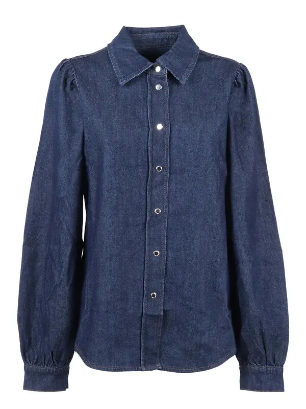 7 For All Mankind Puff Sleeves Halona Shirt - Blu