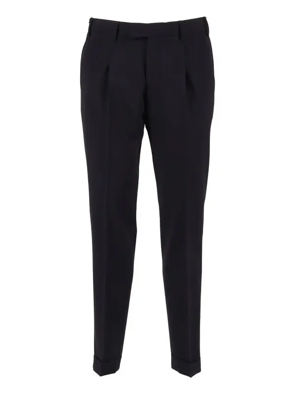 PT TORINO Pleated Trousers With Flap Pockets - Blu