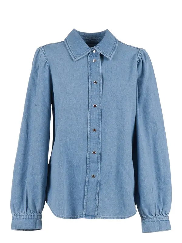 7 For All Mankind Puff Sleeve Hana Shirt - Blu