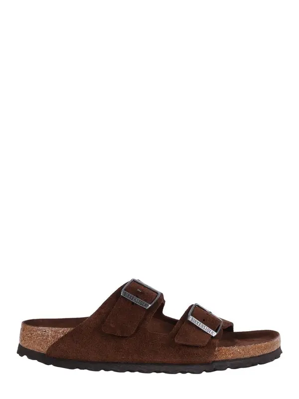 BIRKENSTOCK Arizona Suede Leather Sandals - Red