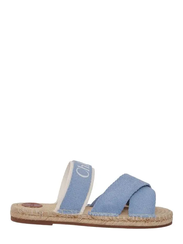 Chloé Sandals With Logo Straps - Blu