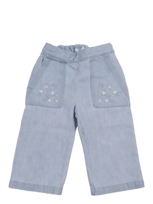 Chloé Floral Embroidered Denim Pant - Other
