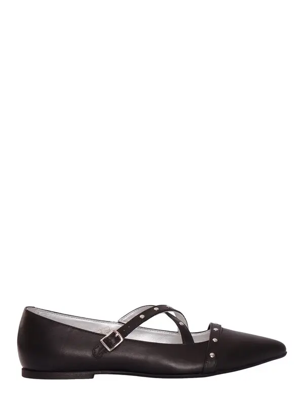 TWIN SET GIRL Leather Ballerinas - Red