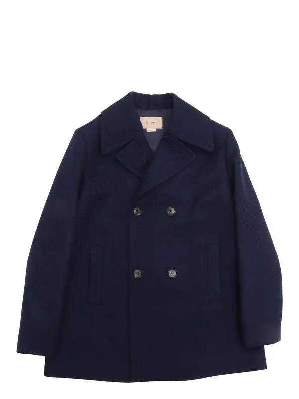 Gucci Caban Web Placed Coat - Blu