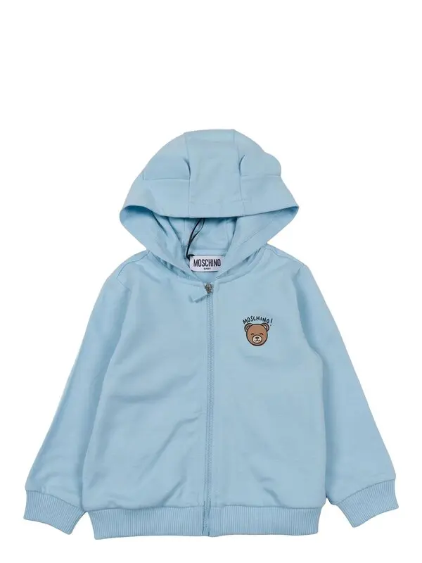 Moschino Zipped Fleece Hoodie - Blu