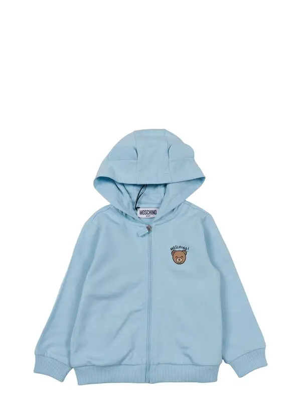 Moschino Zipped Fleece Hoodie - Blu
